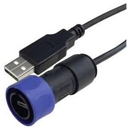 Bulgin USB-Kabel USB 2.0 USB-A Stecker, USB-Micro-B Stecker 2.00 m Schwarz, Blau PXP4040/B/2M00