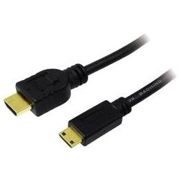 LogiLink HDMI Anschlusskabel HDMI-A Stecker, HDMI-Mini-C Stecker 1.00 m Schwarz CH0021 4K UHD HDMI-Kabel