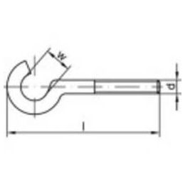 TOOLCRAFT 159621 Gebogene Schraubhaken 60 mm Stahl galvanisch verzinkt 100 St.
