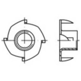 TOOLCRAFT 159331 Einschlagmuttern M10 Stahl galvanisch verzinkt 100 St.