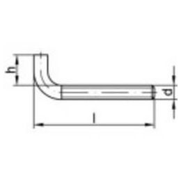 TOOLCRAFT 159602 Gerade Schraubhaken 60 mm Stahl galvanisch verzinkt 100 St.