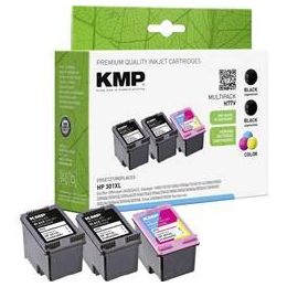 KMP Druckerpatrone ersetzt HP 301XL, CH563EE, CH564EE Kompatibel Kombi-Pack Schwarz, Color H77V 1719,4055