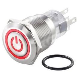 TRU COMPONENTS TC-7494524 TC-LAS1-AGQ-11ZET/R/12V/S Vandalismusgesch&uuml;tzter Druckschalter 250 V/AC 3 A 1 x Aus/Ein rastend Rot IP65 1 St.