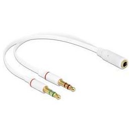 Delock 65585 Klinke Audio Anschlusskabel [1x Klinkenbuchse 3.5 mm - 2x Klinkenstecker 3.5 mm] 20 cm Wei&szlig;