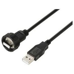 USB 2.0-Kabel mit USB-A-Stecker auf IP67-USB-A-Stecker, 0,5 m TC-E13T-MU2-MWA/NWA-0.5PV-S Wasserdichtes Kunststoffkabel TC-13543536 TRU COMPONENTS Inhalt: 1 St.