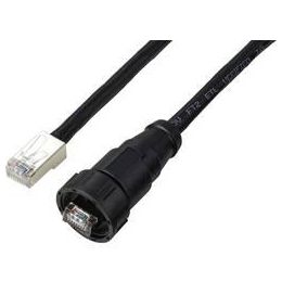 TRU COMPONENTS TC-E13T-MR6-MCA/NCA-0.5PV-S RJ45-Kabel mit geradem, IP67 (Gewinde), CAT6A, 0,5 m TC-13543632 Polzahl Sensoren 8 Schwarz 1 St.