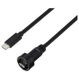 USB Typ-C&reg; 3.0 Stecker auf Stecker IP67 (Gewinde) Kabel 0,5 m TC-E10T-MT3-MWA/NWA-0.5PV-S Wasserdichtes Kunststoffkabel TC-13543584 TRU COMPONENTS Inhalt: 1 St.