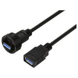 USB 3.0-Buchse auf Stecker, IP67 (Gewinde), Kabel 0,5 m TC-E13T-MU3-MWA/FU3-NWA-0.5PV-S Wasserdichtes Kunststoffkabel TC-13543564 TRU COMPONENTS Inhalt: 1 St.