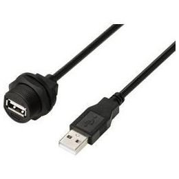 USB 2.0-Kabel mit USB-A-Buchse auf IP67-USB-A-Stecker, 0,5 m TC-E13T-FU2-PWF/MU2-NWA-0.5PV-S Wasserdichtes Kunststoffkabel TC-13543544 TRU COMPONENTS Inhalt: 1