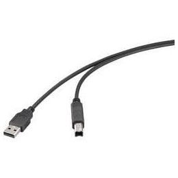 Renkforce USB-Kabel USB 2.0 USB-A Stecker, USB-B Stecker 0.50 m Schwarz RF-6830424