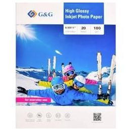 G&G Fotopapier 20 Blatt 8,5 x 11 Zoll / 21,6 x 27,9 cm hochgl&auml;nzend 180g/m&sup2; - die preiswerte Alternative!