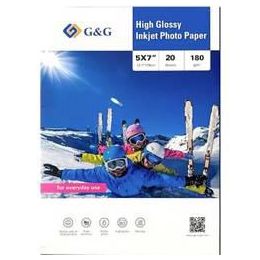G&G Fotopapier 20 Blatt 5 x 7 Zoll / 12,7 x 17,8 cm hochgl&auml;nzend 180g/m&sup2; - die preiswerte Alternative!