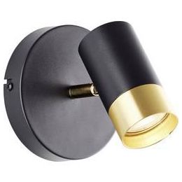 Brilliant Wandspot 12,5cm G03410/86 Wandleuchte GU10 Schwarz/Sand, Gold (matt)