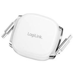 LogiLink USB-C&reg; Kabel USB 2.0 USB-C&reg; Stecker 1.00 m Wei&szlig; beidseitig verwendbarer Stecker, zum Aufdrehen CU0501