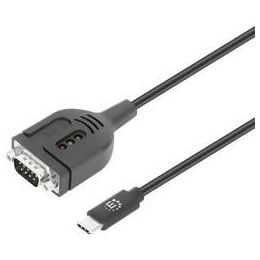 Manhattan Seriell Adapterkabel [1x USB-C&reg; Stecker - 1x Seriell (9pol.)] 100 cm Schwarz