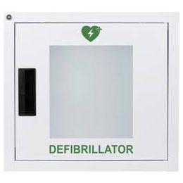 MEDX5 Universal Defibrillator (AED) Metallwandkasten f&uuml;r Innen, mit Alarm, wei&szlig; DEFI-Wandkasten Stahlblech