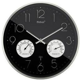 Mebus 12988 Funk Wanduhr 30 cm x 30 cm x 30 cm x 4.5 cm Silber