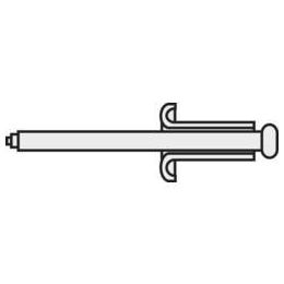 TOOLCRAFT 194735 Blindniete (&Oslash; x L) 3 mm x 5 mm Stahl Aluminium A3*5 D7337-AL/ST 10 St.