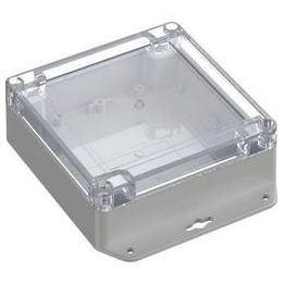 TRU COMPONENTS 6U07121205737 TC-13865300 Industrie-Geh&auml;use 151.4 x 121.4 x 45 ABS-PC Transparent, Lichtgrau 1 St.