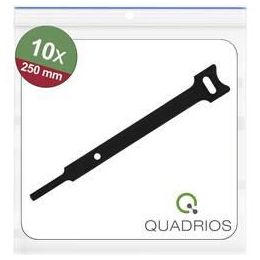 Quadrios 25CA563 Klettkabelbinder zum B&uuml;ndeln Haft- und Flauschteil (L x B) 250 mm x 12 mm Schwarz 10 St.