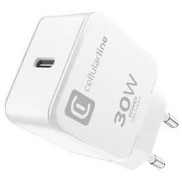 Cellularline USB Ladeger&auml;t 30 W USB-C&reg; USB PD Wei&szlig; Steckdose Schnellladeger&auml;t, USB Power Delivery (USB-PD)