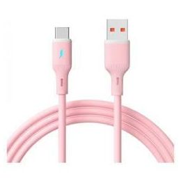 Akyga USB-Kabel USB-A Stecker, USB-C&reg; Stecker 1 m Rosa AK-USB-61