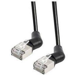 Maxtrack TI53-0,5L RJ45 Netzwerkkabel, Patchkabel 10 Gbit/s, CAT 6a U/FTP 0.5 m Schwarz Steckkontakte 360&deg; drehbar 1 St.