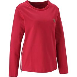 Damen Sweatshirt mit Rei&szlig;verschl&uuml;ssen seitlich rot, Gr&ouml;&szlig;e 52