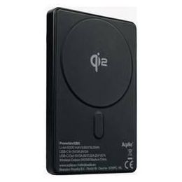 Aqiila Ladeger&auml;t Wireless Powerbank 5.000 mAh Magsafe, Qi Wireless Charging, USB PD, Fast Charge, Smart IC, Pass-Through Charging, USB PD 3.0 Schwarz