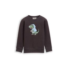 Tom Tailor Jungen Sweatshirt mit Print, grau, Uni, Gr. 92/98