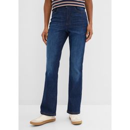 bonprix Bootcut-Jeans High Waist Bequembund, blau, Gr.56, Gut kombinierbare Schlagjeans mit teilelastischem Bund, 98% Baumwolle
