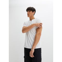 bonprix T-Shirt (5er-Pack), wei&szlig;, Gr.68/70 (4XL), Praktische Basic T-Shirts im 5er Pack mit Rundhalsausschnitt, aus 100% Baumwolle