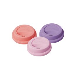 Rice Silikon Deckel f&uuml;r Melamin Becher 3er pink &Oslash; 9 cm, H&ouml;he 2 cm skandinavische Deko Online Shop