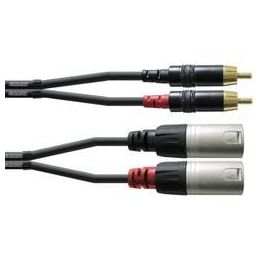 Cordial CFU 3 MC Audio Adapterkabel [2x XLR-Stecker - 2x Cinch-Stecker] 3.00 m Schwarz