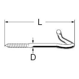 d&ouml;rner + helmer 4814824 Schraubhaken verzinkt 10 x 140 mm 6 St.