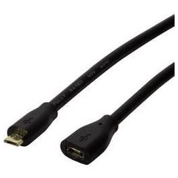 LogiLink USB-Kabel USB 2.0 USB-Micro-B Stecker, USB-Micro-B Buchse 2.00 m Schwarz CU0123