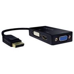 LogiLink CV0109 HDMI Adapter [1x DisplayPort Stecker - 1x DVI-Buchse 24+1pol., HDMI-Buchse, VGA-Buchse] Schwarz 0 m