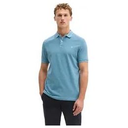 Marc O'Polo Poloshirt MARC O'POLO "aus Organic Cotton-Stretch", Herren, Gr. S, blau (murphy marine), Obermaterial: 95% Baumwolle, 5% Elasthan, unifarben, Basic, Rippb&uuml;ndchen, Shirts