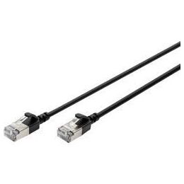 Digitus DK-1632-A-003S-BL RJ45 Netzwerkkabel, Patchkabel CAT 6a F/FTP 0.3 m Schwarz Farbcodiert, Geschirmt, mehrdr&auml;htig, mit Knickschutzt&uuml;lle 1 St.