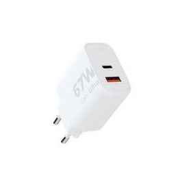 XTORM Ultra Wall USB Ladeger&auml;t 67 W 1x USB-C&reg;, 1x USB-A Quick Charge 3.0 Wei&szlig; GaN