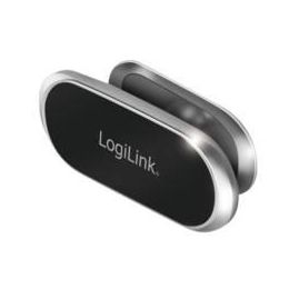 LogiLink Magnetischer Smartphone-Halter, 360&deg; drehbar, bis 800 g, Aluminium, schwarz/silber