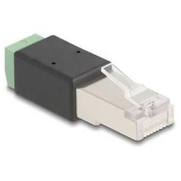 Delock RJ45 Netzwerk Adapter [1x RJ45-Stecker - 1x Buchse] Schwarz, Gr&uuml;n