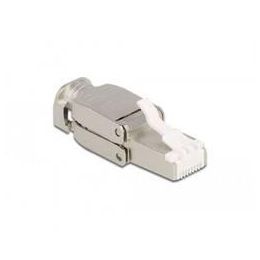 Delock 86927 RJ45 Stecker Cat.6A STP werkzeugfrei 86927 Silber 1 St.