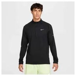 Laufshirt Nike "M NK DF STRIDE HZ MIDLAYER", Herren, Gr. XL, schwarz, reflective silv, Obermaterial: 88% Polyester, 12% Elasthan, normal, Rundhals, Shirts Laufshirt