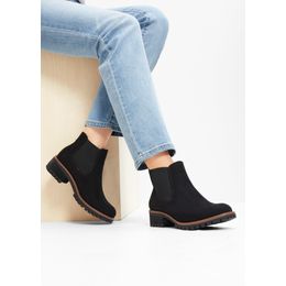 bonprix Chelsea-Boots mit Profilsohle, schwarz, Gr.37, Sch&ouml;ner Chelsea Boot im Casual-Look