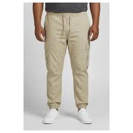 Jack & Jones PlusSize Cargohose "JPSTKANE DYLAN CUFFED CARGO RET PLS", Herren, Gr. 46 (6XL), L&auml;nge 34, crockery, Web, Obermaterial: 98% Baumwolle, 2% Elasthan, JACK & JONES PLUSSIZE, unifarben, relaxed fit lang, Hosen Cargohose, Baumwollmischung, relaxed fit