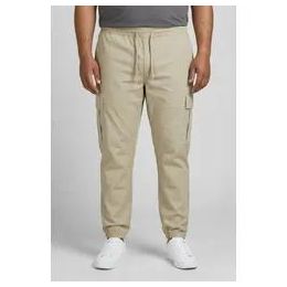 Jack & Jones PlusSize Cargohose "JPSTKANE DYLAN CUFFED CARGO RET PLS", Herren, Gr. 42 (4XL), L&auml;nge 32, crockery, Web, Obermaterial: 98% Baumwolle, 2% Elasthan, JACK & JONES PLUSSIZE, unifarben, relaxed fit lang, Hosen Cargohose, Baumwollmischung, relaxed fit