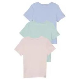 T-Shirt s.Oliver JUNIOR, M&auml;dchen, Gr. 116/122, aqua, blau, pink, Jersey, Obermaterial: 100% Baumwolle, unifarben, regular fit normal, Rundhals, gerader Abschluss, Shirts T-Shirt, mit Rundhalsausschnitt