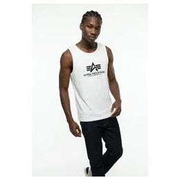Muscleshirt Alpha Industries "Basic Logo Sleeveless Shirt", Damen, Gr. L, wei&szlig;, Single Jersey, Obermaterial: 100% Baumwolle, bedruckt, regular fit normal, Rundhals, Shirts