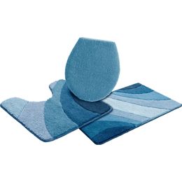 Badematte OTTO HOME "Josie, Badvorleger, Badezimmer Teppich" Gr. 11, blau, H:20mm, Polyester, Badematten, Badematte, Badteppich, Badematten, rechteckig, rund & als 3-tlg. Set erh&auml;ltlich